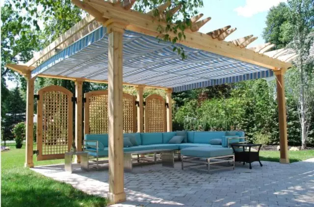 DIY grape pergola: ua los ntawm ntoo, hlau, duab, kos duab 109_2