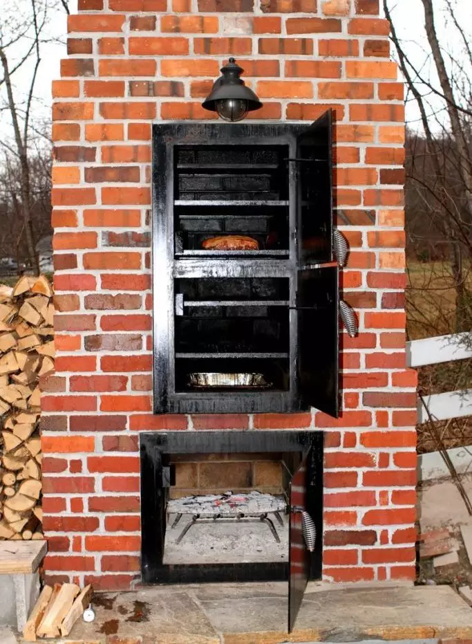 Do-it-yourself smokehouse bata panas-asep: kumaha ngadamel, poto, video, gambar