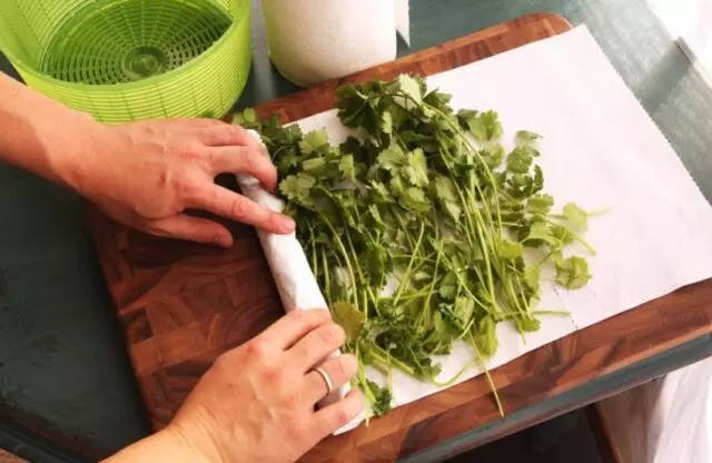 Paano panatilihing sariwa ang cilantro sa ref sa loob ng mahabang panahon 1312_2