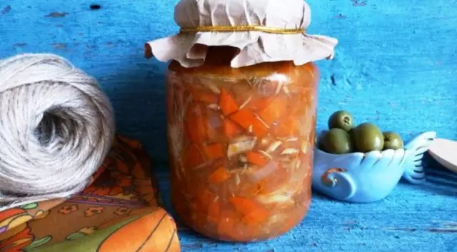 Mackerel salad for the winter: recipes with vegetables, tomatoes, in a jar 13536_10