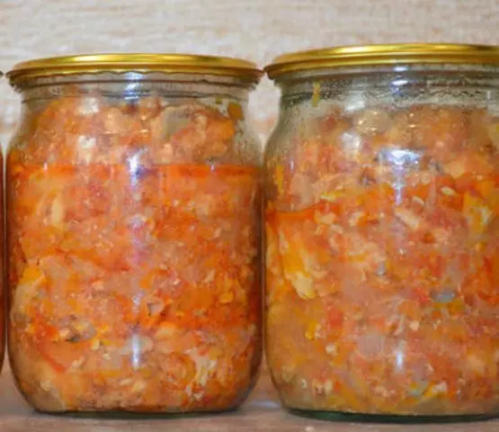 Mackerel salad for the winter: recipes with vegetables, tomatoes, in a jar 13536_11