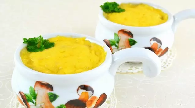 Gà julienne với champignons: một công thức cổ điển, đơn giản, cách nấu trong lò, trong mũ, với kem, trong bánh tartlets 13951_17