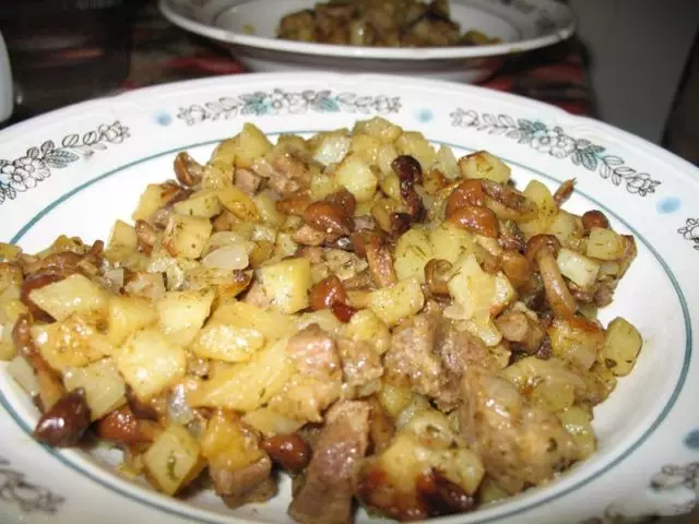 Porc aux agarics au miel: recettes avec pommes de terre, sauce crémeuse, crème sure, lait 13955_2