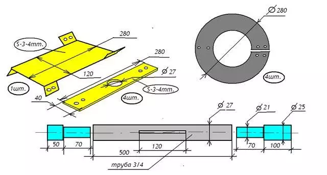 DIY चेनसॉ स्नो ब्लोअर + रेखाचित्रे 2025_4