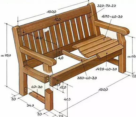 Bangku dari bar: dengan belakang, dari sisa-sisa bar, dengan meja, gambar, dimensi, foto 2110_10