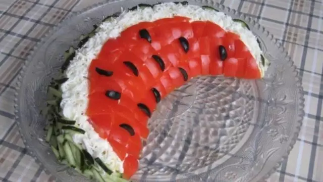 Watermelon wedgesalat: 13 trinnvise oppskrifter med bilder 2649_12