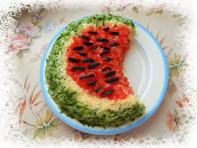 Watermelon wedgesalat: 13 trinnvise oppskrifter med bilder 2649_4