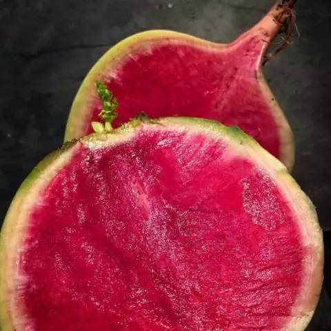 Watermelon radish: cov khoom muaj txiaj ntsig thiab contraindications 3258_1