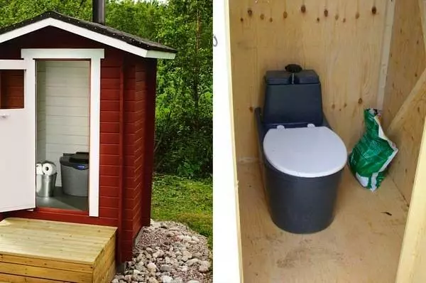 Holz Toilette fir e Summerresidenz mat Ären eegenen Hänn