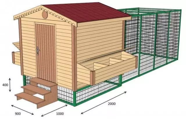 DIY manukan ng manok para sa 20 manok: taglamig 4273_1