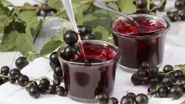 Resep jeli blackcurrant untuk musim dingin: dengan gelatin, fruktosa, pada agar-agar 4580_1