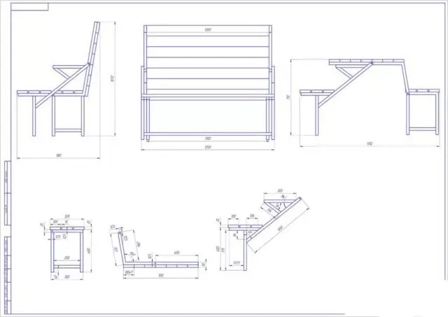 Bank tat-trasformazzjoni do-it-yourself: tpinġijiet, dimensjonijiet, magħmula mill-metall u l-injam, ritratt 495_7