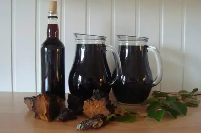 Tincture Chaga: ar vodca, alcól agus propolis, maidir leis na galair a úsáidtear é, conas a ól 6518_2