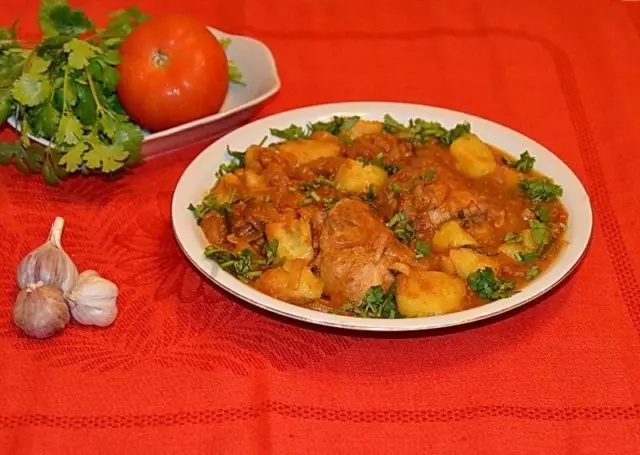 Chakhokhbili de poulet dans une mijoteuse: recettes pas à pas en géorgien, classique 9569_5