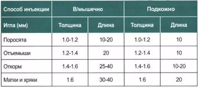 Прышчэпкі парасятам з нараджэння ў хатніх умовах: табліца, вакцыны, схема вакцынацыі, як зрабіць укол, куды калоць 9656_14