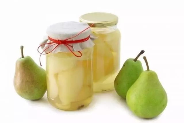 Compota de pera para o inverno: receitas sinxelas en frascos salvaxes, con uvas, con mazás, con ameixas, con limón, con laranxas, ácido cítrico 9733_20